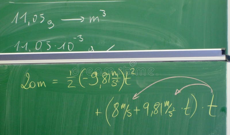 Equation on a chalkboard stock photo. Image of symbols - 18411862