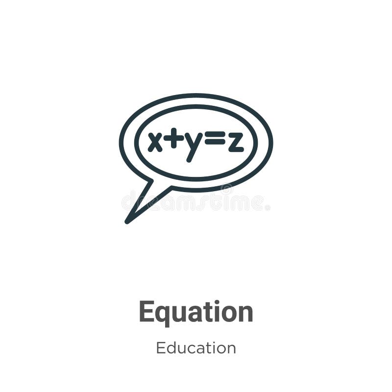 Equation Outline Vector Icon. Thin Line Black Equation Icon, Flat ...