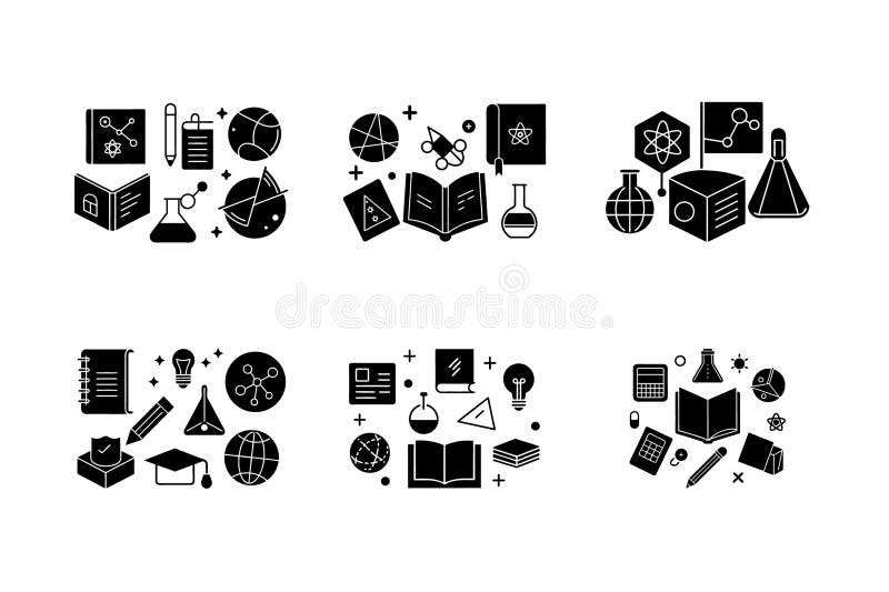 Equations and Solutions Vector Illustration with Student Stock ...