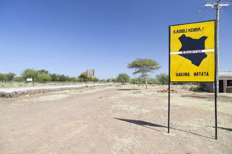 Equator crossing in Kenya stock image. Image of landscape - 44034121