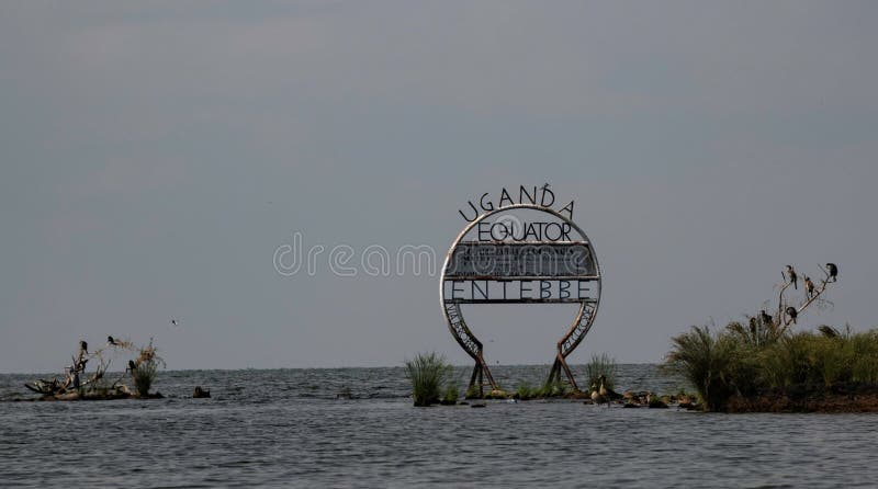 Equator Position on Lake Victoria Stock Image - Image of metal ...