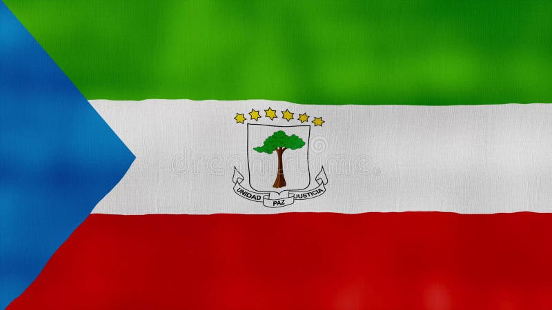 Equatorial Guinea Flag Waving Cloth Perfect Looping, Full Screen ...