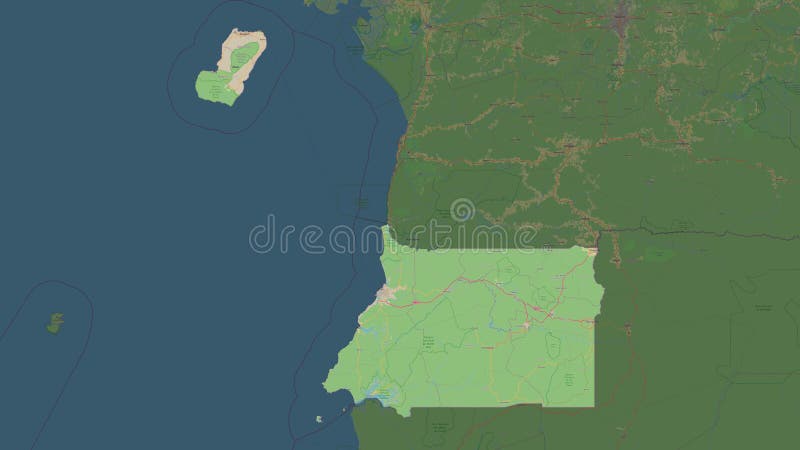 Equatorial Guinea Highlighted. Topo Standard Stock Illustration ...