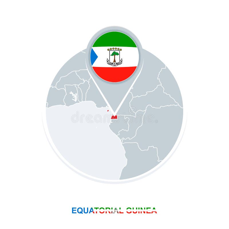 Equatorial Guinea Map and Flag, Vector Map Icon with Highlighted ... Equatorial Guinea Map and Flag, Vector Map Icon with Highlighted ...