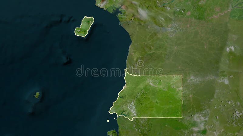 Equatorial Guinea Map - Solid. Regions. Satellite. Labels Stock Video ...