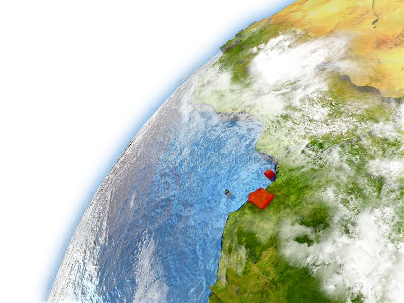 Equatorial Guinea on Model of Planet Earth Stock Illustration ...