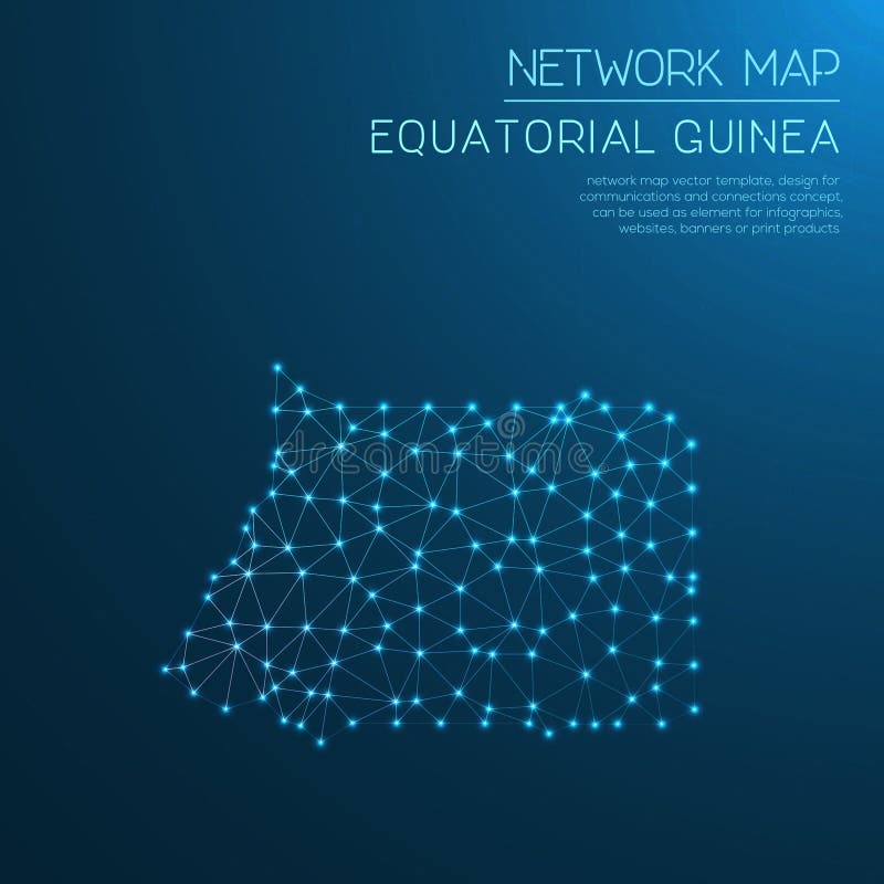 Equatorial Guinea Network Map. Stock Vector - Illustration of connection, blue: 90762737