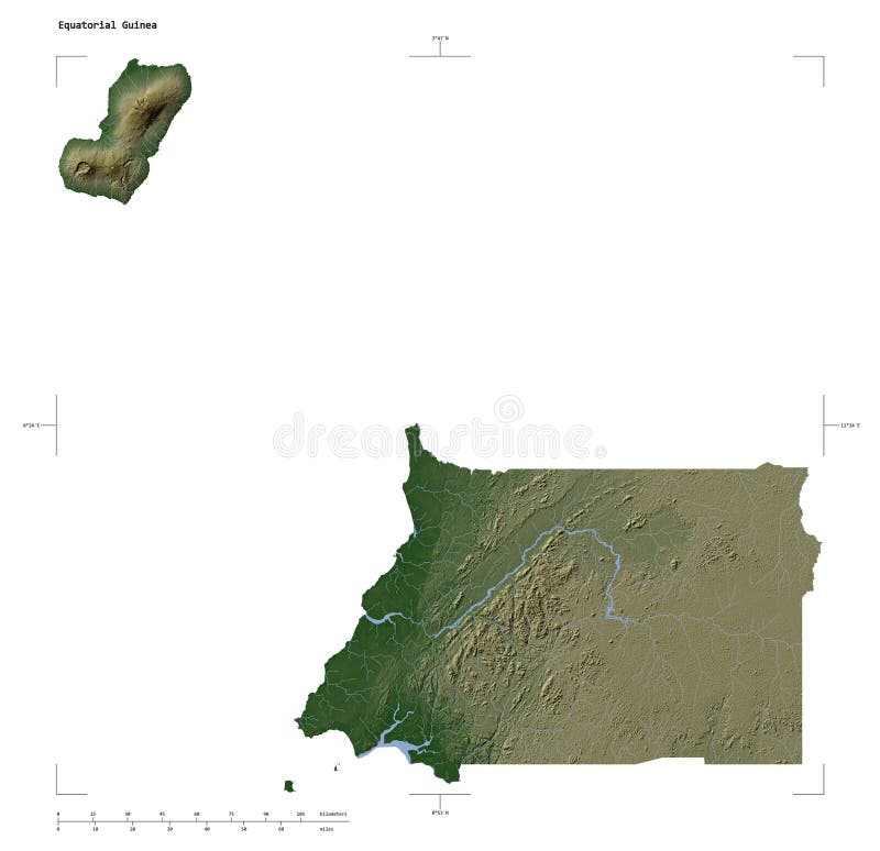 Equatorial Guinea Shape on White. Pale Stock Illustration ...