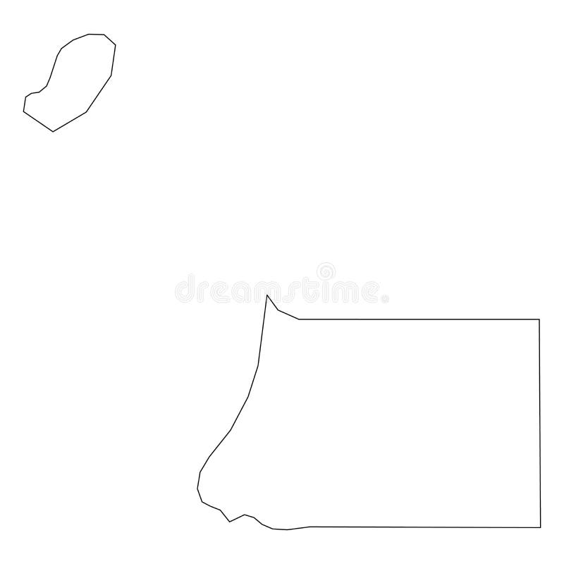 Equatorial Guinea - Solid Black Outline Border Map of Country Area ...