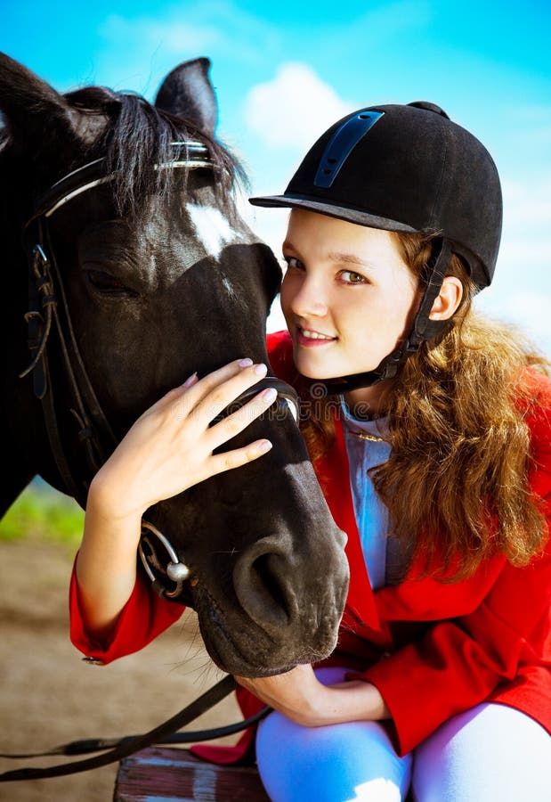 Equestrian stock image. Image of lifestyle, black, happiness - 12685109