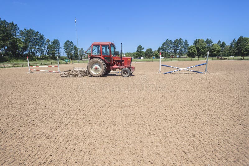Equestrian Arena Tractor Grading Editorial Photography - Image of ...