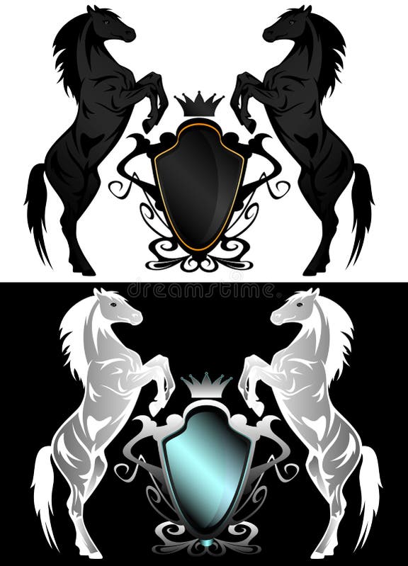 Equestrian heraldry vector stock vector. Illustration of blue - 22273447