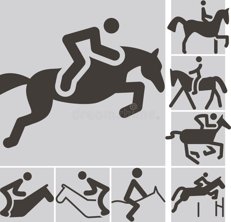 Icons Equestrian Sports stock vector. Illustration of sport - 34228860