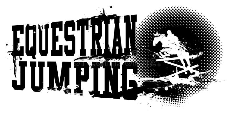 Equestrian Jumping Horse Banner Vector Illustration Stock Vector ...