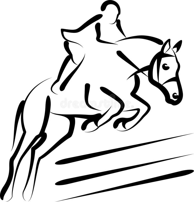 Show jumping vector stock vector. Illustration of horserace - 35917609