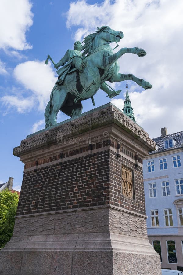 Equestrian Statue of Absalon in Copenhagen Stock Image - Image of ...