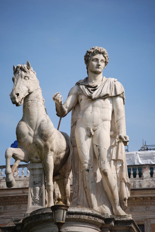 Equestrian Statue of Castor on Capitol. Rome Stock Image - Image of ...