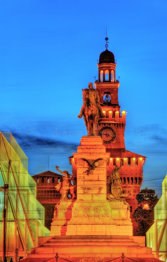 Equestrian Statue of Garibaldi in Milan Stock Photo - Image of landmark ...