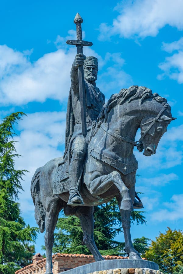 Equestrian Statue of King Erekle II in Telavi, Georgia Stock Photo ...