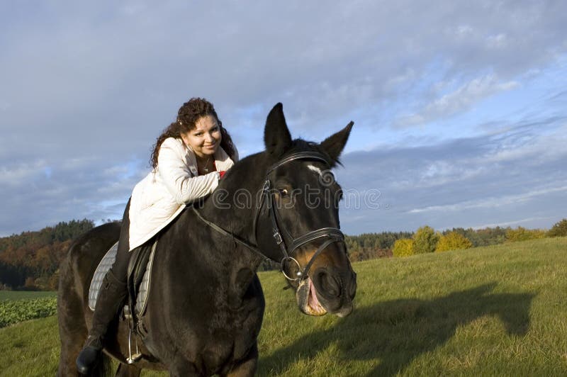 Equestrienne et cheval. image stock. Image du cheval - 11746389