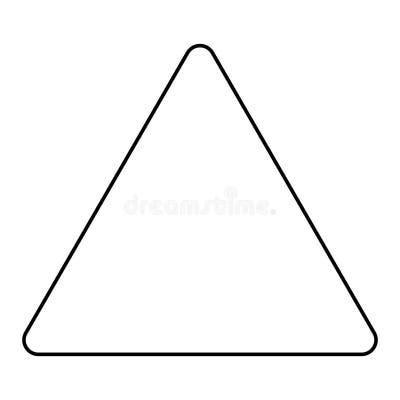 Equilateral Rounded Triangle Shape Symbol, Black and White Vector ...