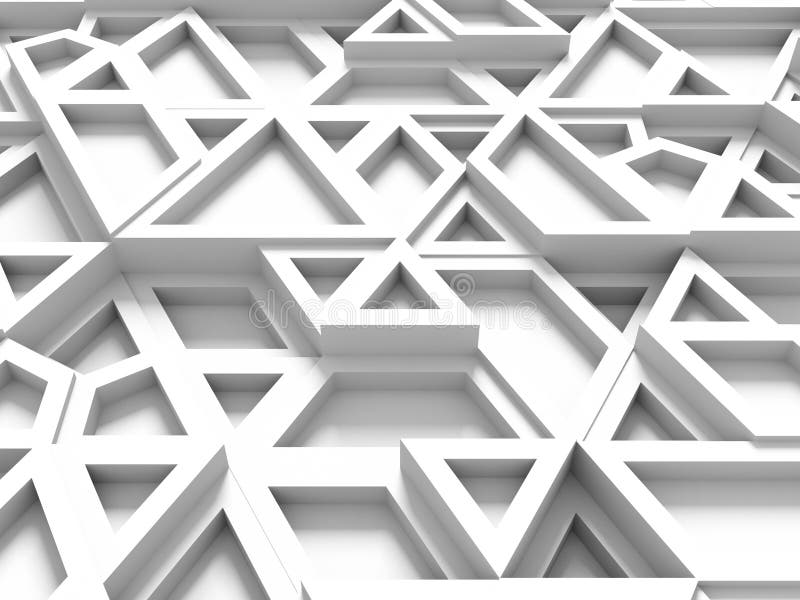 Equilateral Triangles - White Abstract Background with Shadows Stock ...