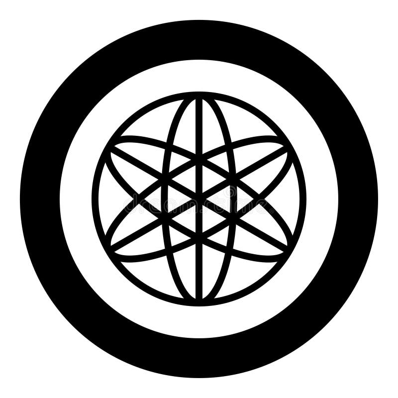 Equilibrium Sacred Geometry Symbol Icon in Circle Round Black Color ...
