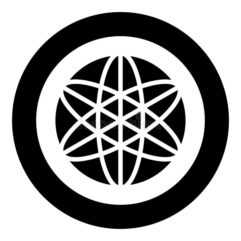 Equilibrium Sacred Geometry Symbol Icon in Circle Round Black Color ...