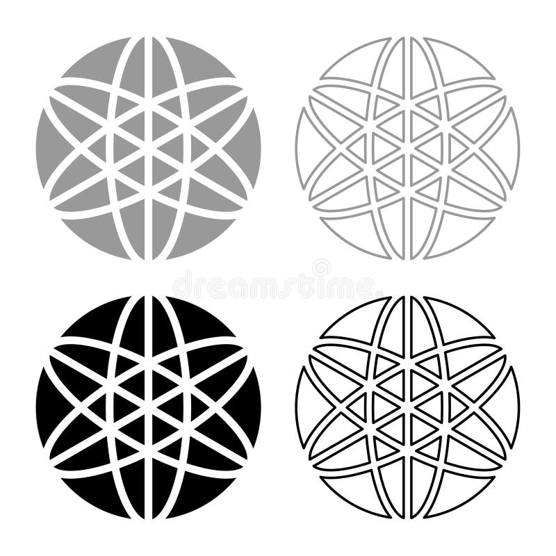 Equilibrium Sacred Geometry Symbol Set Icon Grey Black Color Vector ...