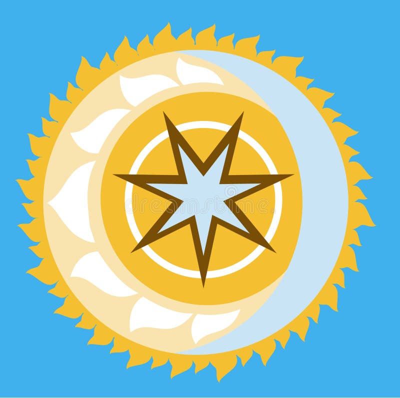 Equinox or Solstice Concept. Sun and Moon. Vector Illustration Stock ...