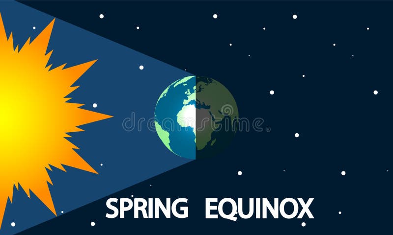Equinox Spring Day Sun Planet Earth Stock Vector - Illustration of ...