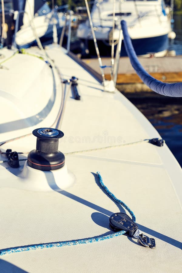 Equip Yacht with Braces for Spinnaker Stock Photo - Image of sailing ...