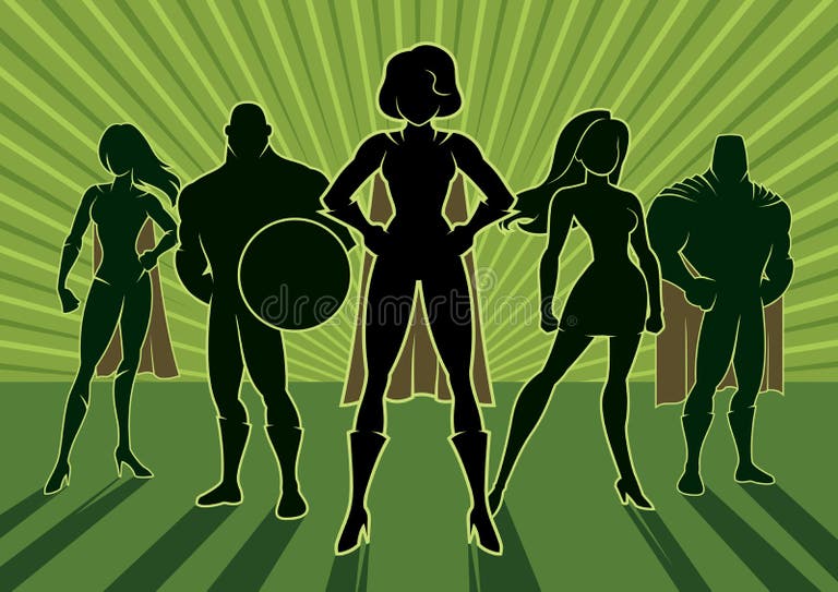 Equipa de Super-Heróis 3 ilustração do vetor. Ilustração de liga - 97140658