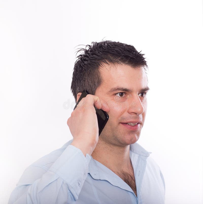 Equipe a Fala No Telefone De Pilha Imagem de Stock - Imagem de atrativo ...