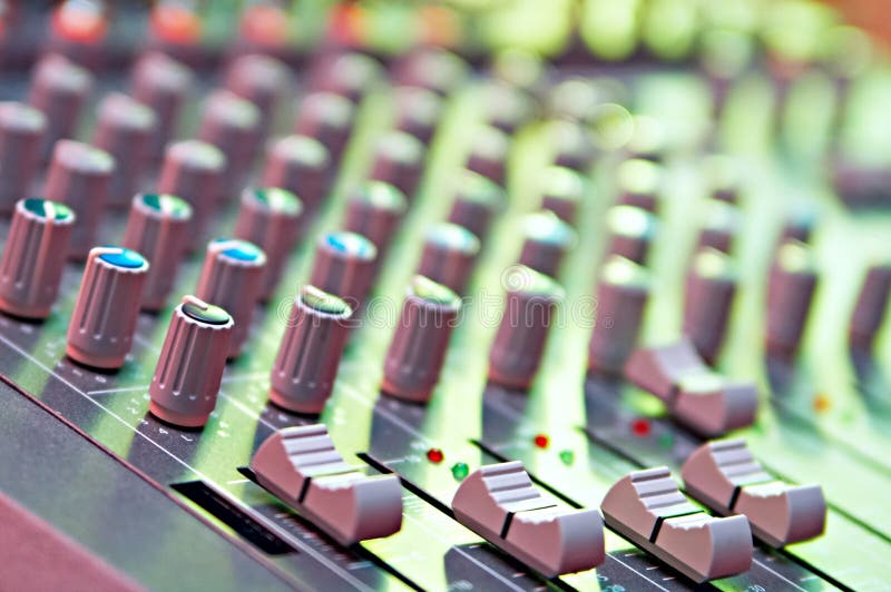 Audio Mixing Board Sliders stock photo. Image of control - 3492156