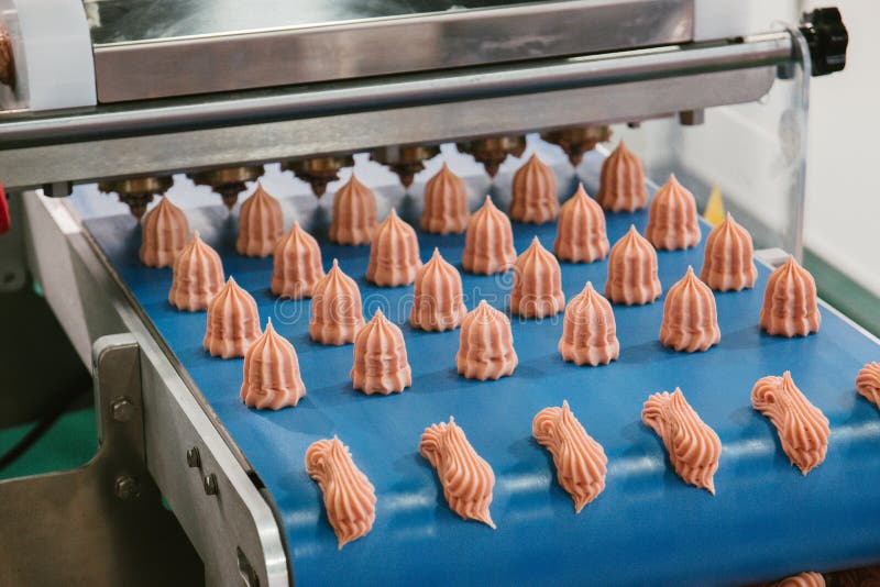 Equipment Blanks of Dough, a Machine for Stacking Cookies with the ...