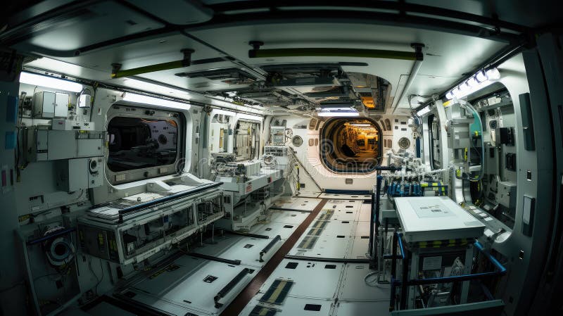 Equipment Blurred Iss Interior Stock Illustration - Illustration of ...