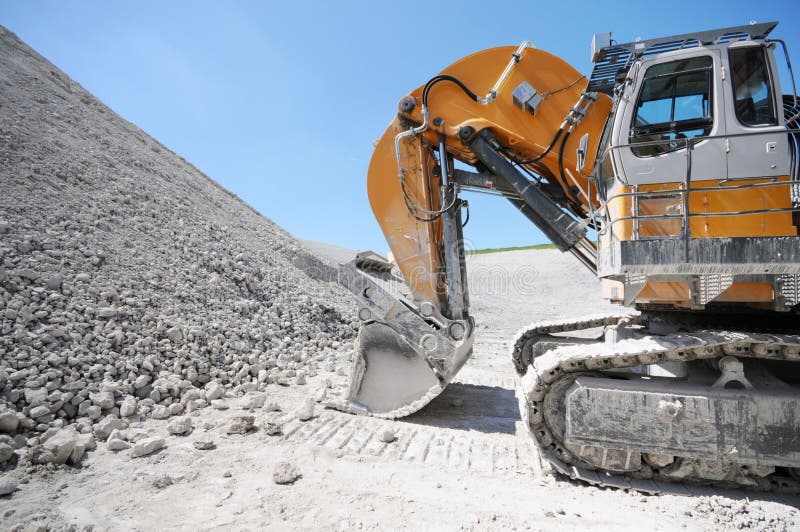 Equipment in a Chalk Quarry Stock Photo - Image of chalky, mineral ...