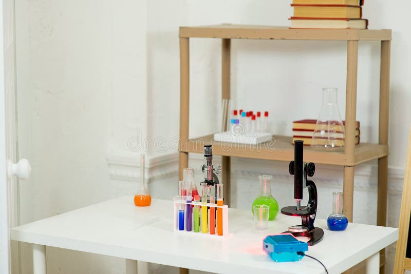 Equipment for Chemistry and Science Experiments Stock Image - Image of ...