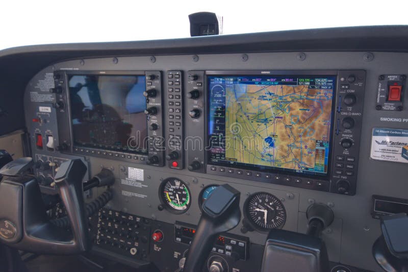 Cessna 172 Cockpit Airplane Flight Instrument Panel With Pilot ...