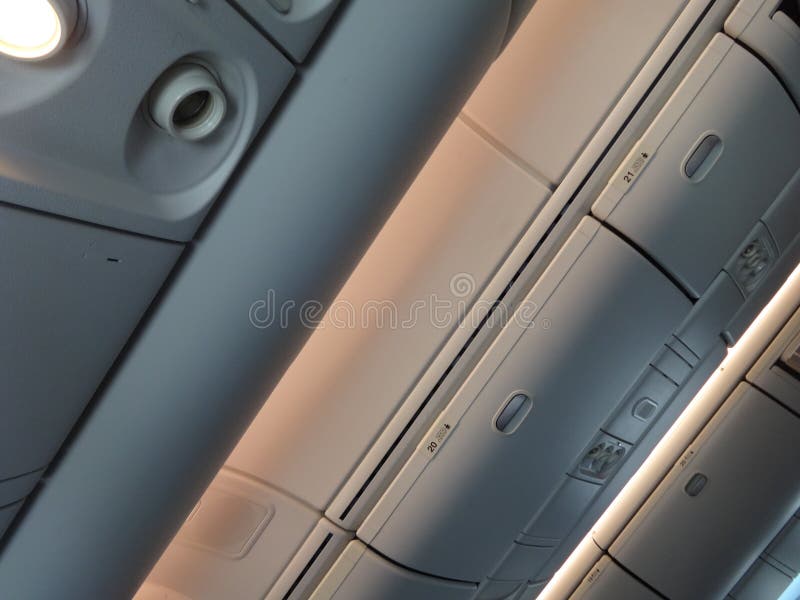 A ceiling of an airplane stock photo. Image of aviation - 123541124