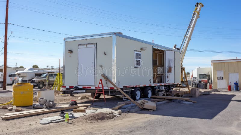 Equipment Construction Office Trailer Stock Illustration - Illustration ...