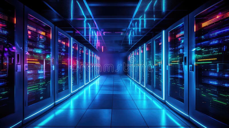 Equipment Data Center Racks Stock Illustration - Illustration of center ...