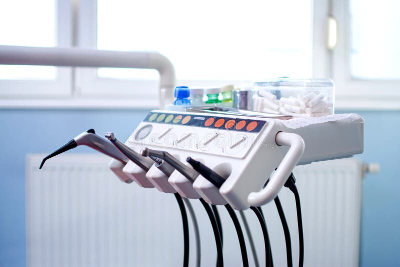 Equipment and Dental Instruments in Dentist S Office. Stock Photo ...