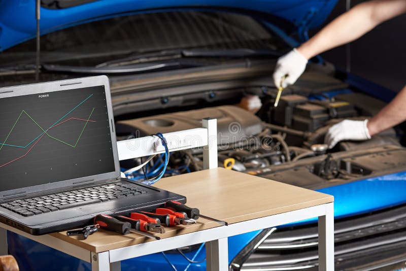 Equipment for Electirc Car Testing Stock Photo - Image of battery ...