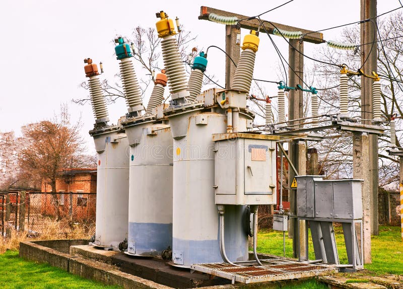 Equipment Electrical Substation Stock Photo - Image of capacitor, high ...
