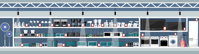 Equipment and Electronics Shop Stock Vector - Illustration of iron ...