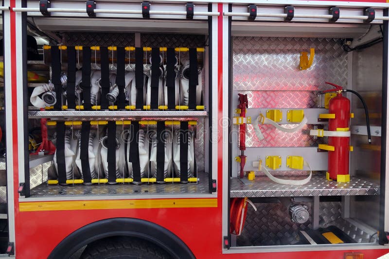 Equipment of a Fire Extinguishing Tanker Stock Photo - Image of help ...
