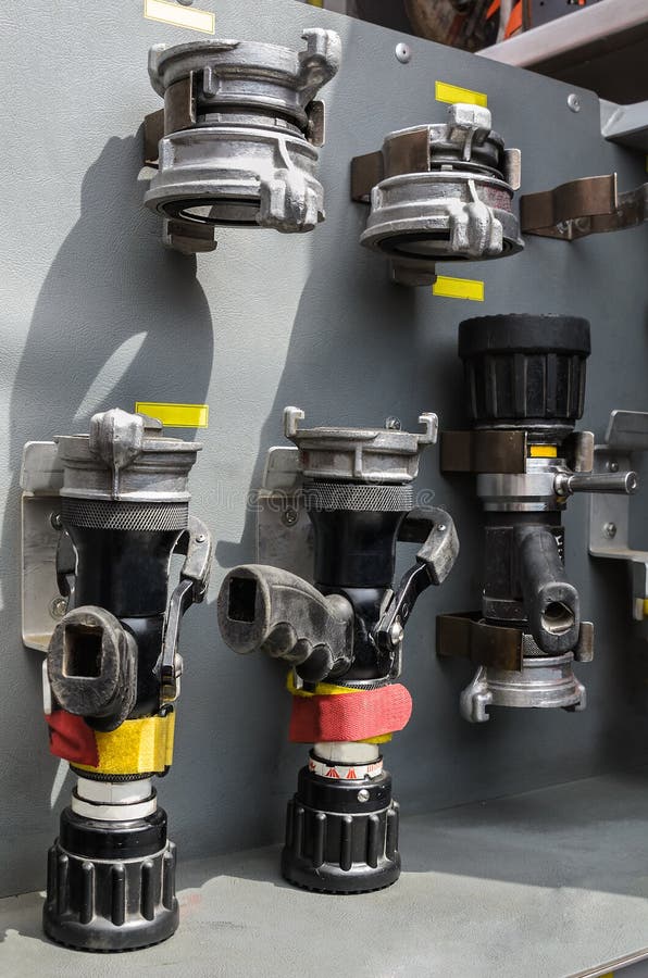 Equipment fire truck stock photo. Image of pipe, line - 40692690