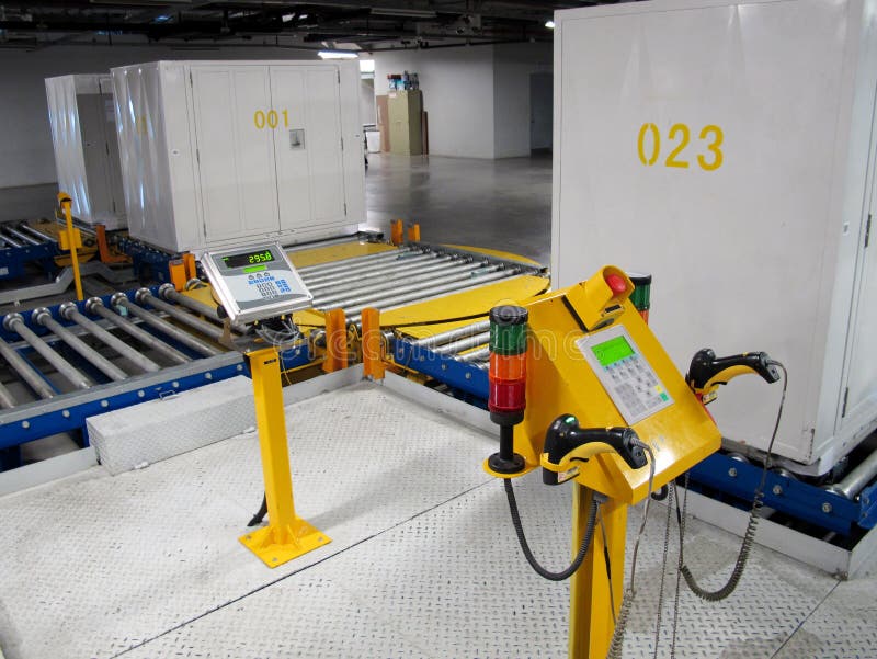 Equipment for Handling Small Container. Stock Image - Image of line ...